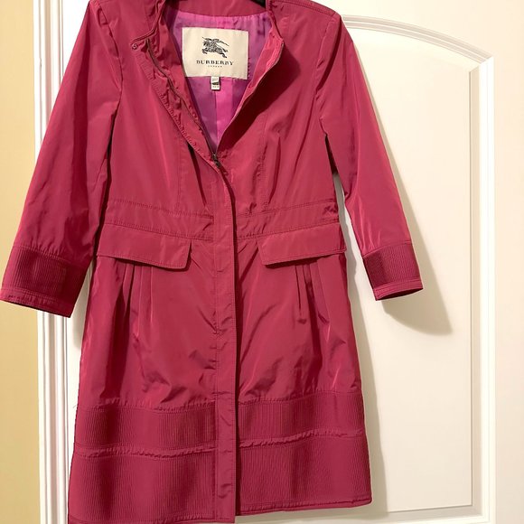 Burberry | Jackets & Coats | Burberry Fuchsia London Trench Rain Coat ...